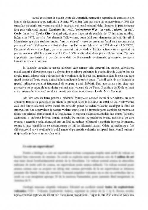 Referat: Parcul Național Yellowstone (#448068)