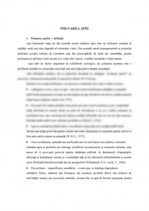 Referat: Poluarea Apei (#448621)