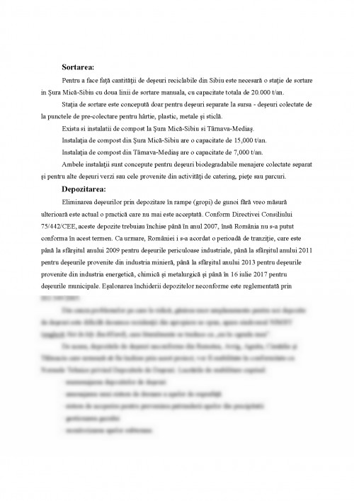 Referat: Gestionarea deșeurilor în Județul Sibiu (#449754)
