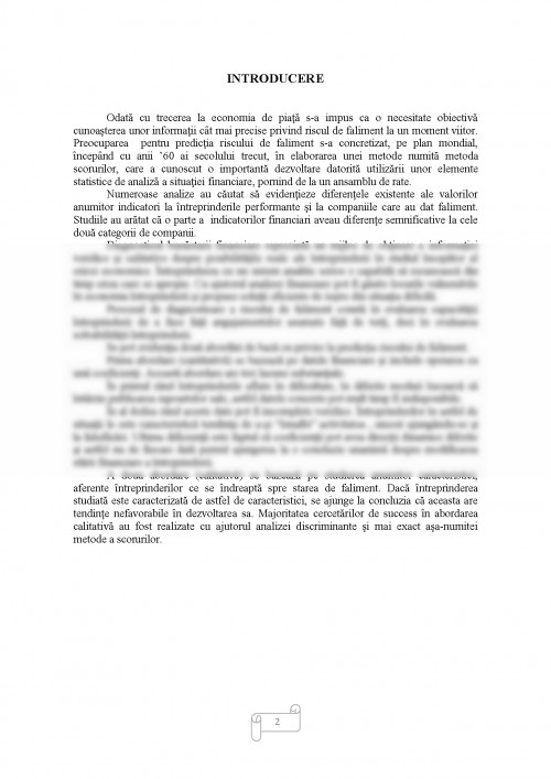 Referat: Metoda de evaluare a riscului de faliment (#450911)