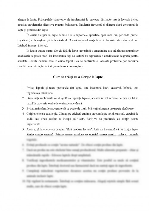 Referat: Alergia la Lapte (#450965)