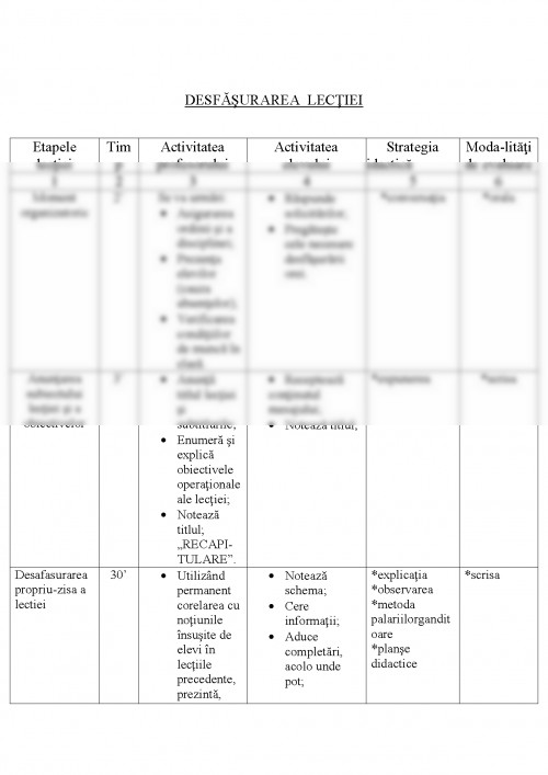 Referat: Proiect de lecție - formare priceperi și deprinderi (#451027)