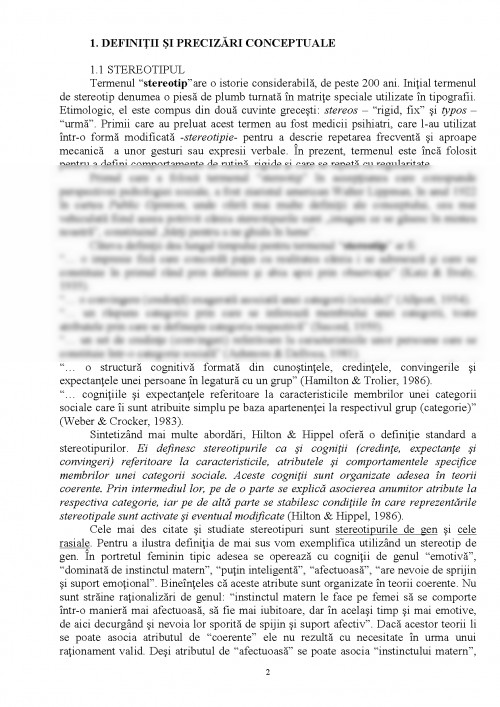 Referat: Procese intergrupuri. stereotipuri, prejudecăți și ...