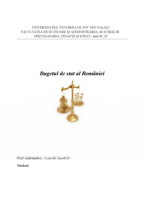 Referat: Bugetul de Stat al României (#452167)