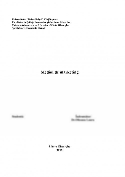 Referat: Mediul de Marketing (#452828)