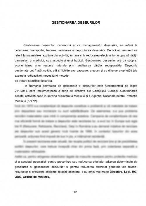 Referat: Gestionarea deșeurilor (#453833)
