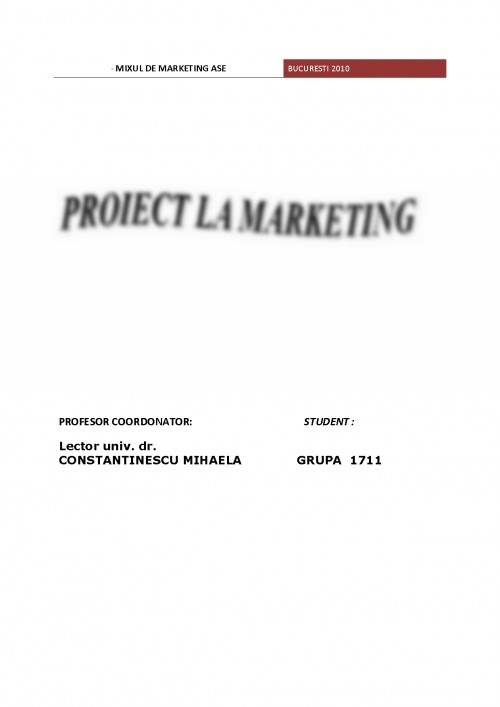 Referat: Mixul de Marketing ASE (#454020)