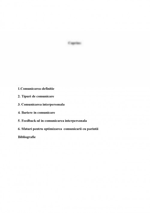 Referat: Comunicarea interpersonală (#454063)