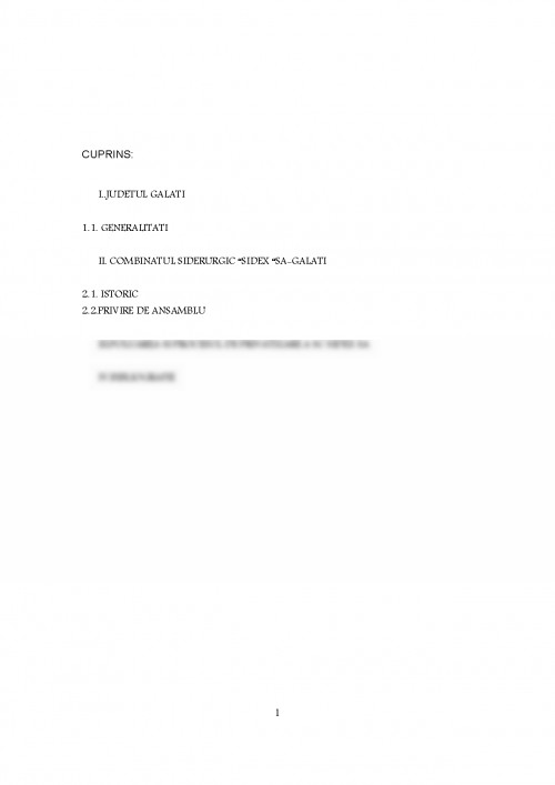 Referat: Combinatul siderurgic Sidex SA Galați (#454823)