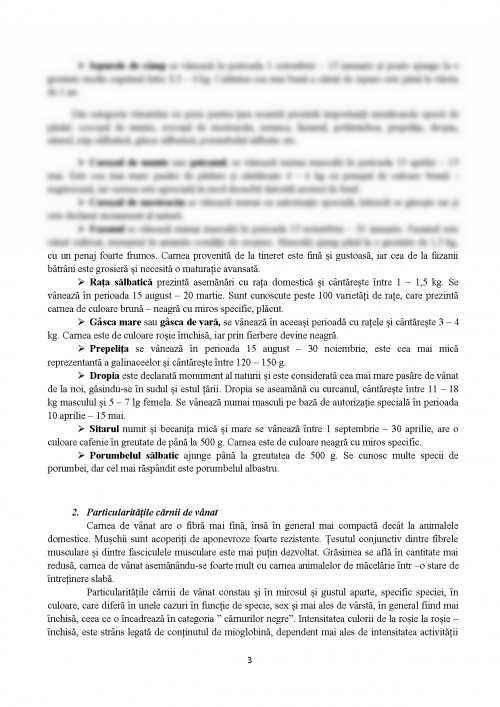 Referat: Carnea de Vânat (#457499)