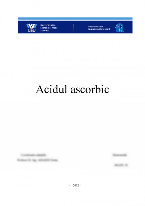 Referat: Acidul Ascorbic (#460071)