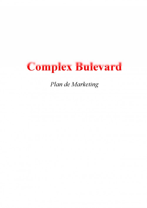 Referat: Complex Bulevard - Plan de Marketing (#461469)