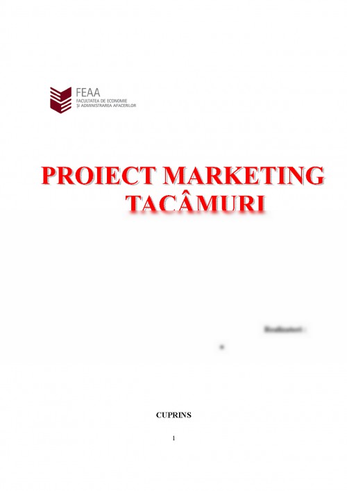 Referat: Proiect marketing - tacâmuri (#461536)