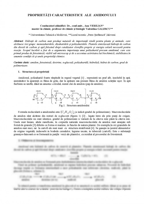 Referat: Proprietățile amidonului (#461851)