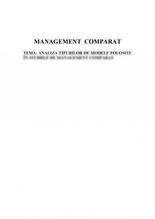 Referat: Management Comparat (#463649)