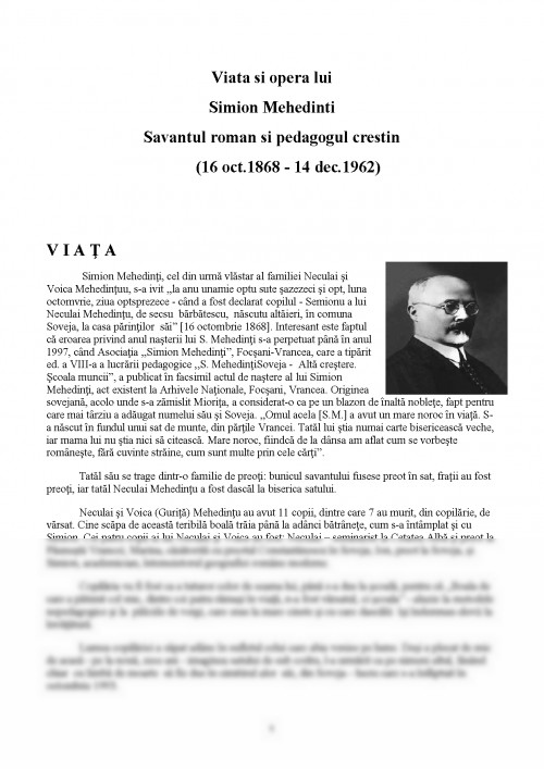 Referat: Viața și opera lui Simion Mehedinți - savantul român și ...