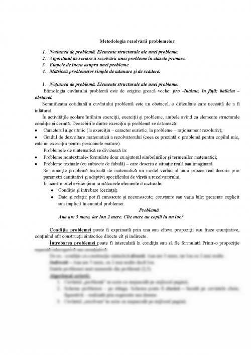 Referat: Metodologia rezolvării problemelor la clasele primare (#464085)