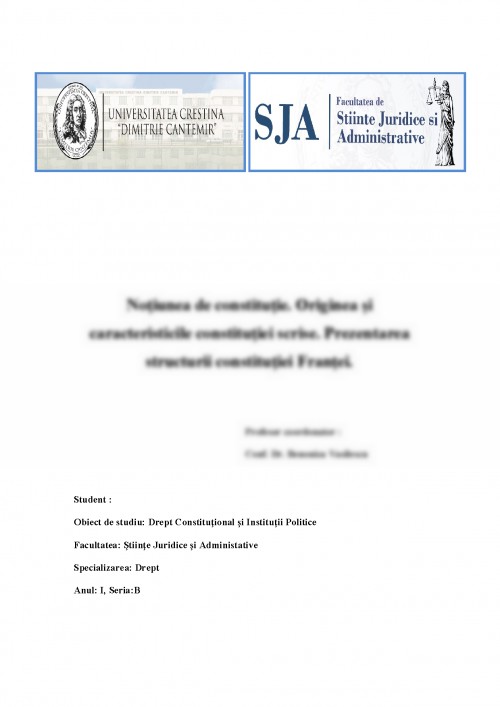 Referat: Noțiunea de constituție. originea și caracteristicile ...