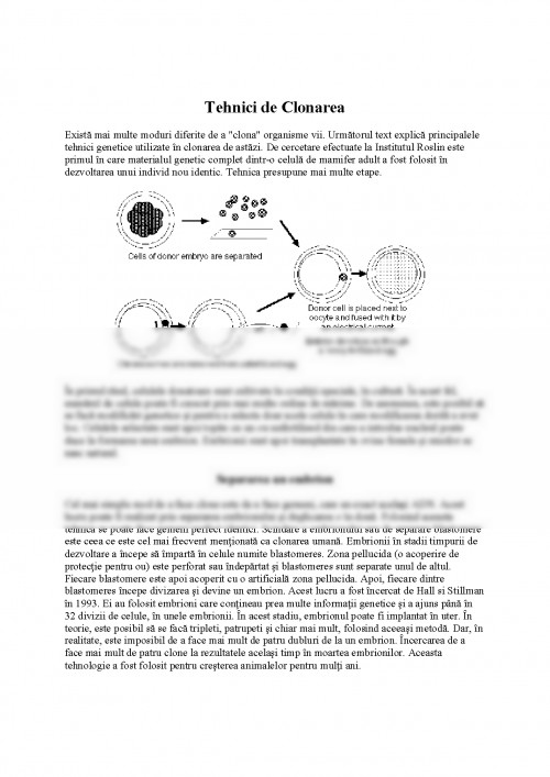 Referat: Tehnici de Clonare (#467166)