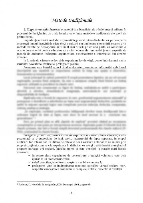 Referat: Metode moderne versus metode tradiționale de predare (#471383)