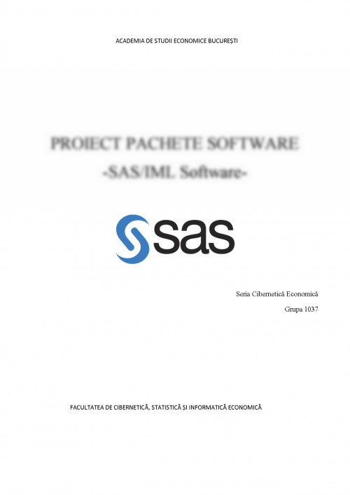 Referat: Pachete Software - SAS-IML Software (#471408)