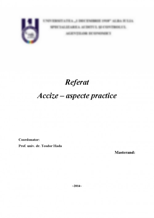 Referat: Accize - Aspecte Practice (#472171)
