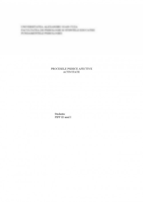 Referat: Procese Psihice Afective-Activitate (#474468)