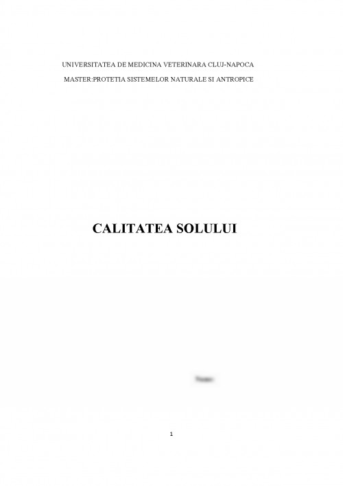 Referat: Calitatea Solurilor (#475367)
