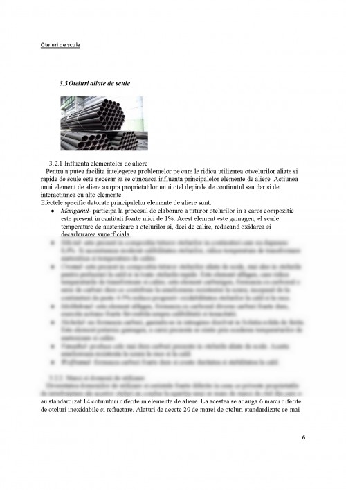 Referat: Oțeluri de scule (#475671)