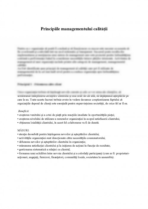 Referat: Principiile și funcțiile managementului calității (#477157)