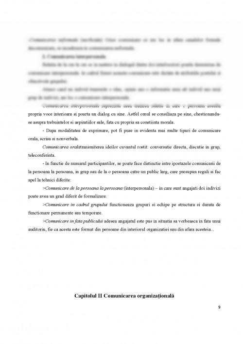 Proiect: Comunicarea în cadrul unei organizații (#481588)