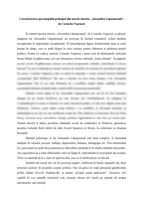 Caracterizare: Caracterizarea personajului principal din nuvela ...