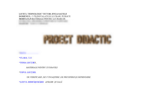 Ghid de studiu: Proiect Didactic (#482379)