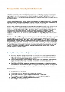 Referat: Managementul Riscului pentru Parcurile Auto (#114220)