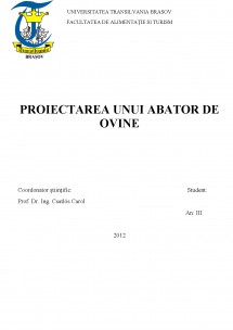 Proiect: Proiectarea unui Abator de Ovine (#283220)