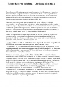Referat: Reproducerea celulară - amitoză și mitoză (#323887)
